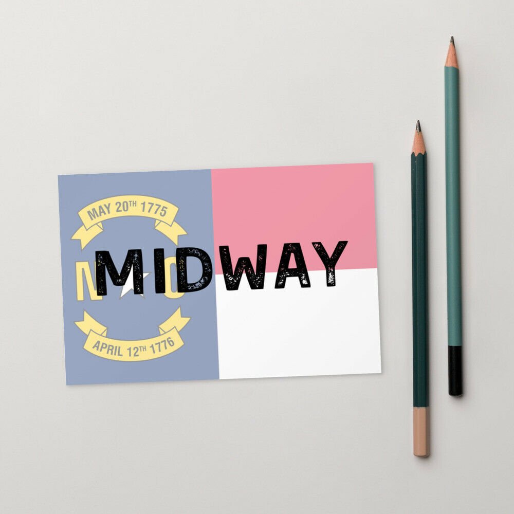 Midway North Carolina State Flag Background Standard Postcard