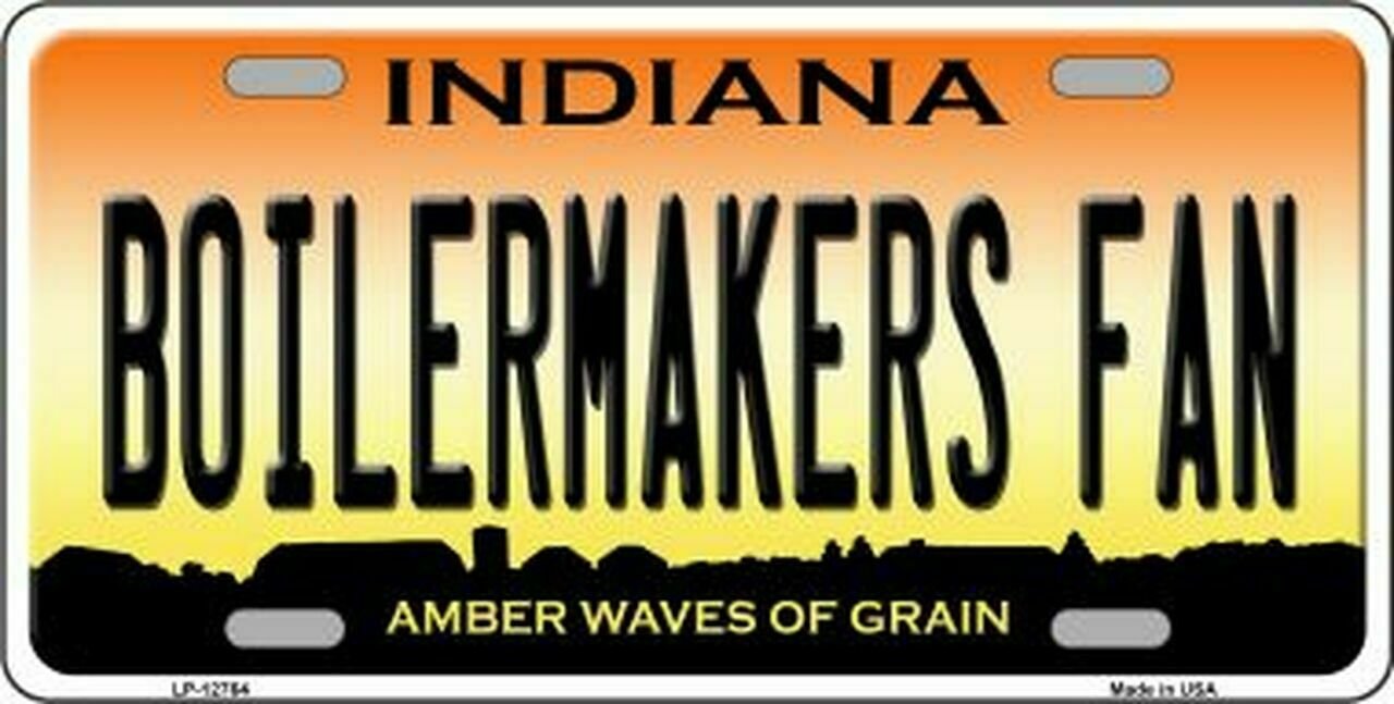 Boilermakers Fan Indiana State Background Novelty License Plate