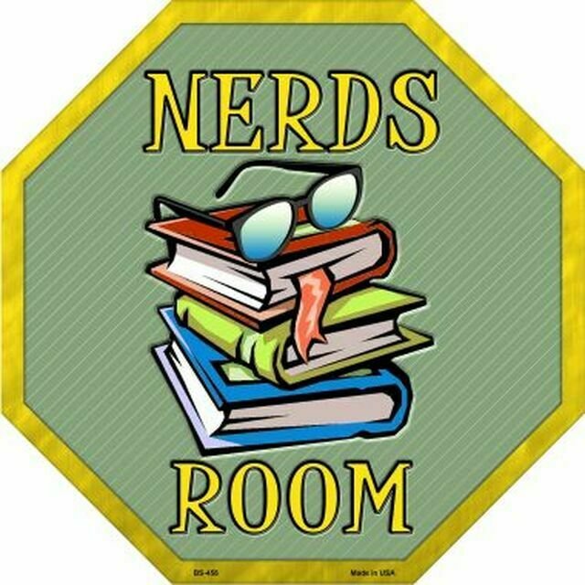 Nerds Room Metal Octagon Sign