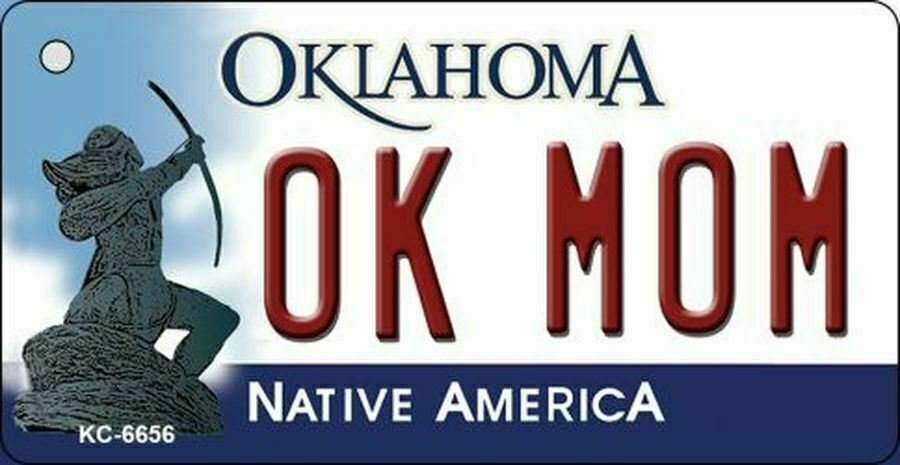OK Mom Oklahoma State Background Novelty Metal Key Chain