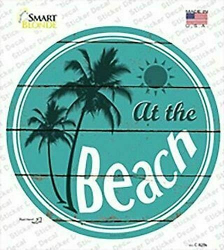 At the Beach Circle Sticker Decal