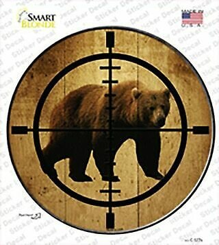 Bear Hunter Circle Sticker Decal