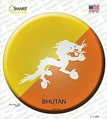 Bhutan Flag Circle Sticker Decal