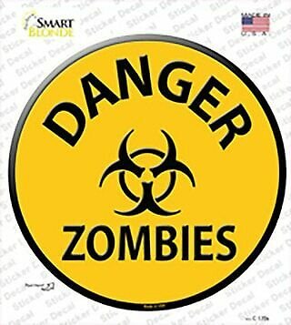 Danger Zombies Circle Sticker Decal