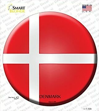 Denmark Flag Circle Sticker Decal