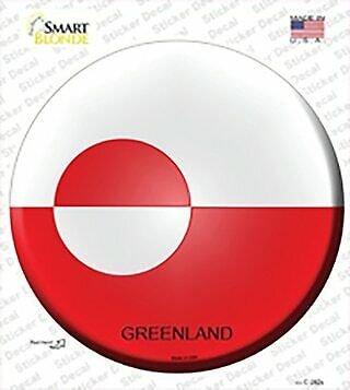 Greenland Flag Circle Sticker Decal