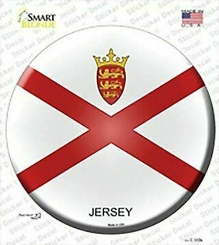 Jersey Flag Circle Sticker Decal