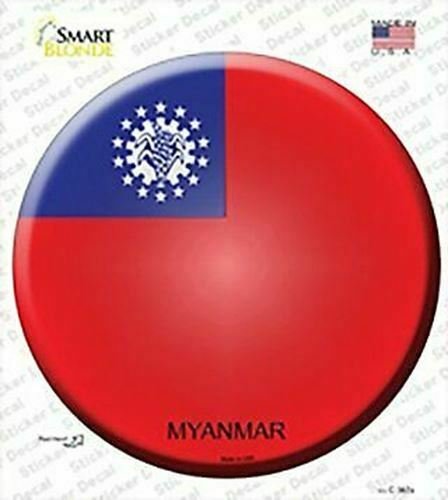 Myanmar Flag Circle Sticker Decal