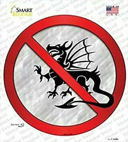 No Dragons Circle Sticker Decal