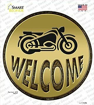 Welcome with Motorcycle Circle Sticker Decal