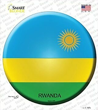 Rwanda Flag Circle Sticker Decal
