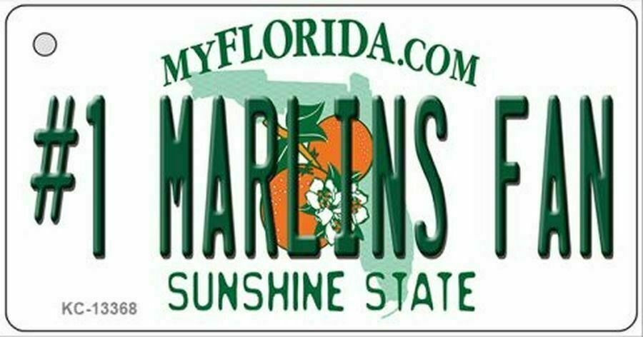 #1 Marlins Fan Florida State Background Novelty Metal Key Chain