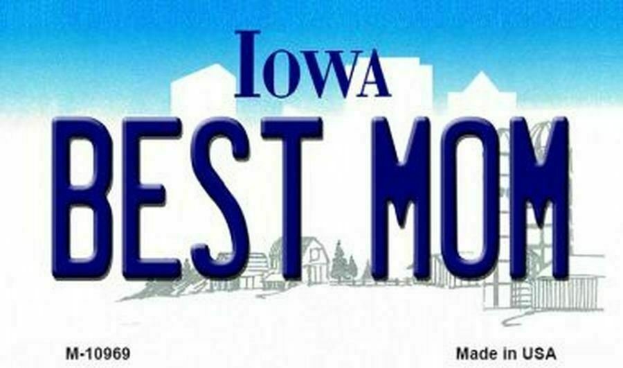 Best Mom Iowa State Background Metal Magnet