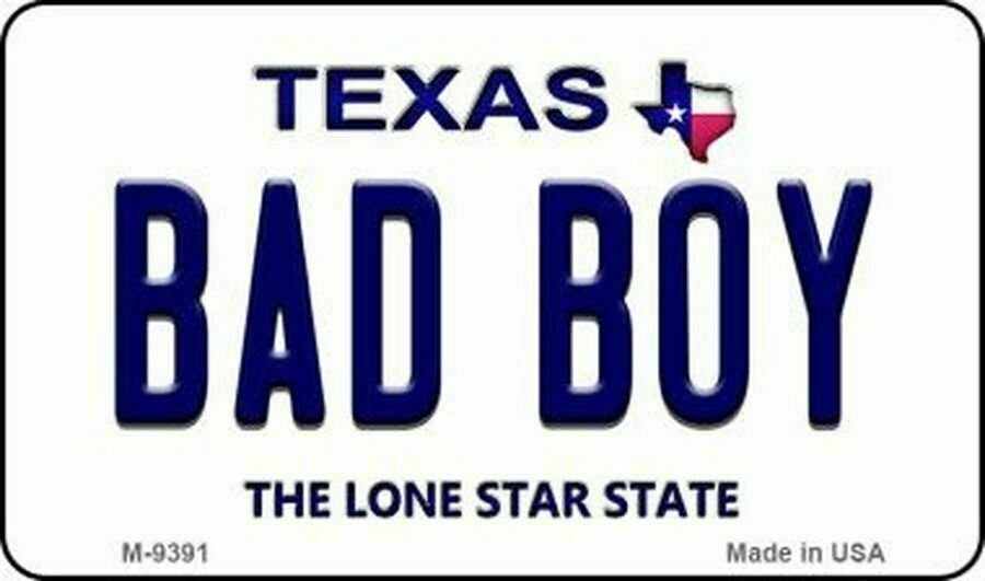Bad Boy Texas State Background Metal Magnet