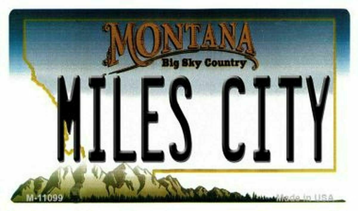 Miles City Montana State Background Metal Magnet