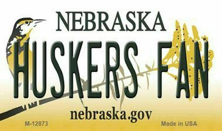 Huskers Fan Nebraska State Background Metal Magnet