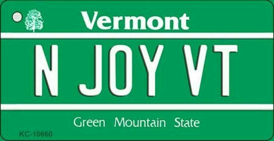 N Joy VT Vermont State Background Novelty Metal Key Chain