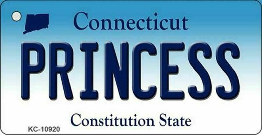Princess Connecticut State Background Novelty Metal Key Chain