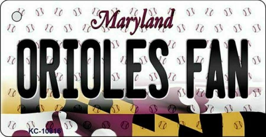 Orioles Fan Maryland State Background Novelty Metal Key Chain