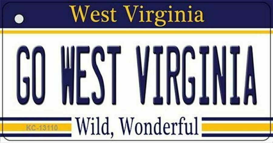 Go West Virginia West Virginia State Background Novelty Metal Key Chain