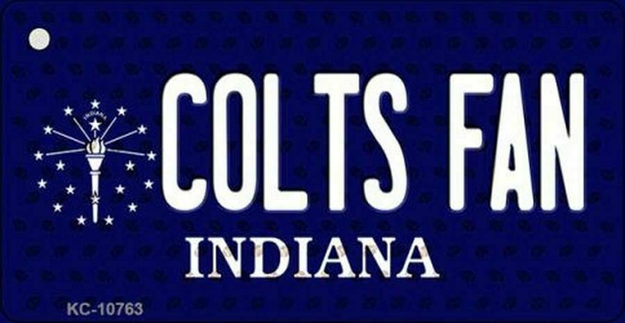 Colts Fan Indiana Blue Background Novelty Metal Key Chain