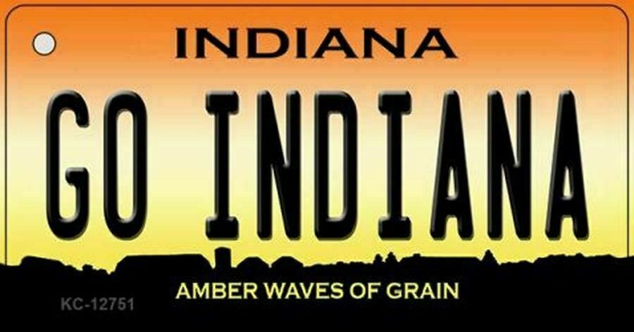 Go Indiana Indiana Amber Waves Background Novelty Metal Key Chain