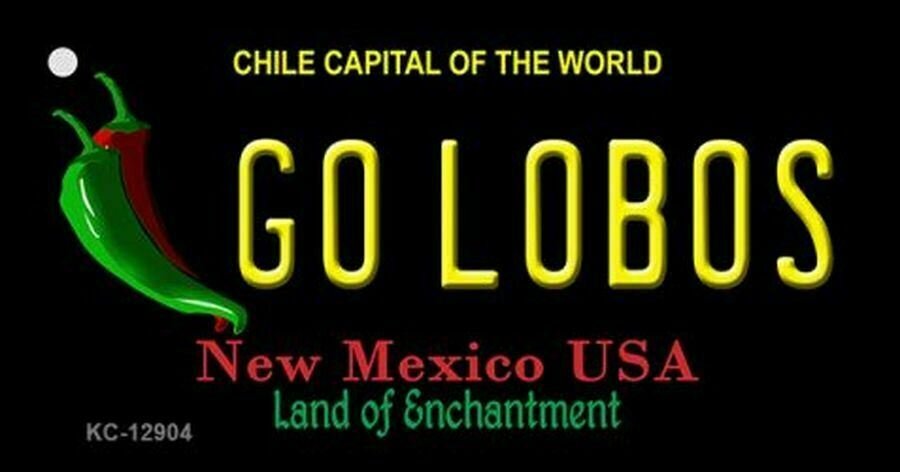 Go Lobos New Mexico State Black Background Novelty Metal Key Chain