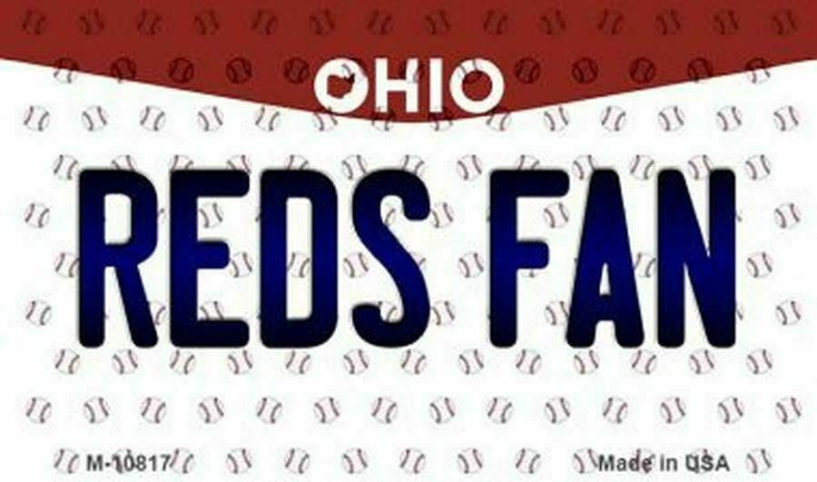 Reds Fan Ohio State Background Metal Magnet
