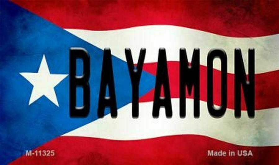 Bayamon Puerto Rico Flag Background Metal Magnet
