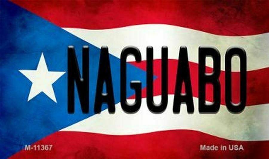 Naguabo Puerto Rico Flag Background Metal Magnet
