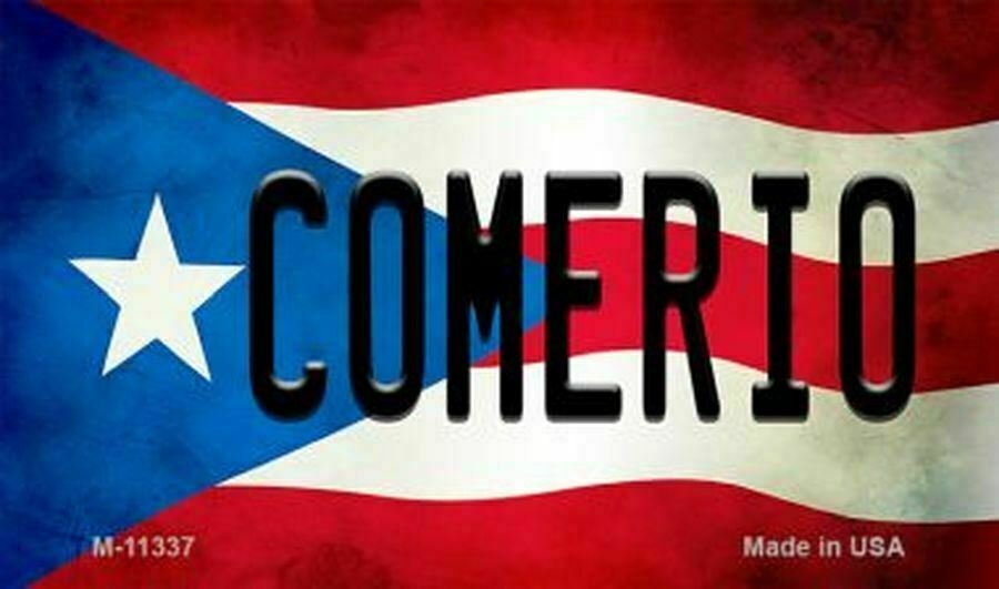 Comerio Puerto Rico Flag Background Metal Magnet