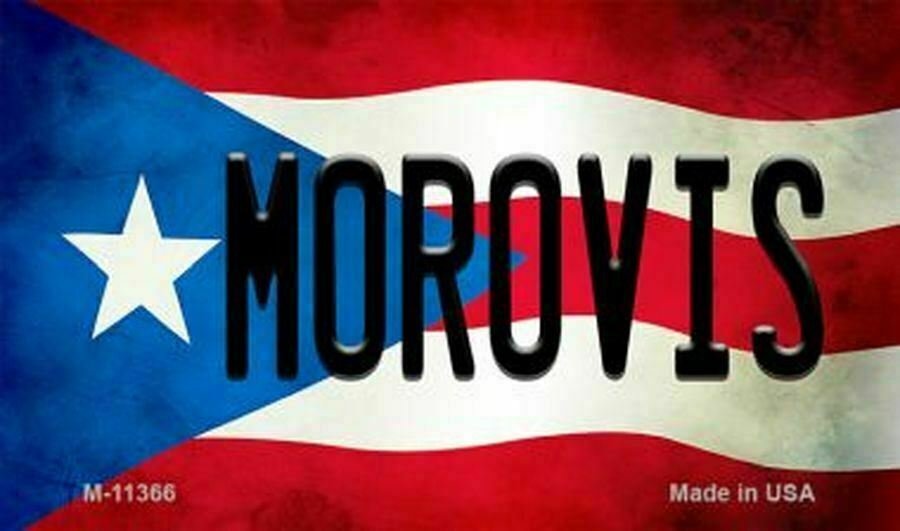 Morovis Puerto Rico Flag Background Metal Magnet