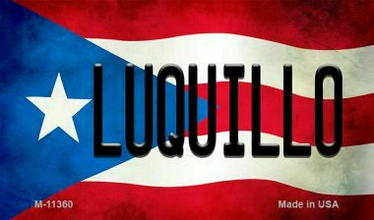 Luquillo Puerto Rico Flag Background Metal Magnet
