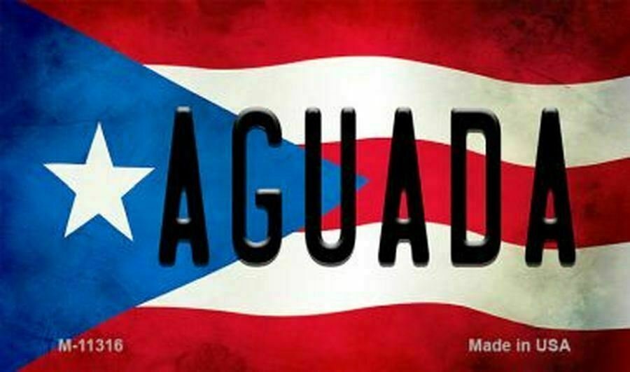 Aguada Puerto Rico Flag Background Metal Magnet