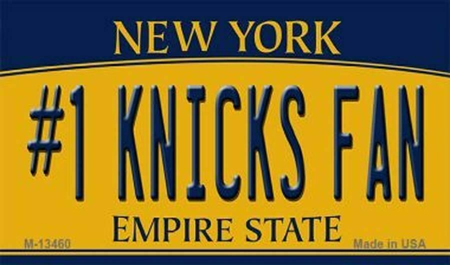 #1 Knicks Fan New York State Background Metal Magnet