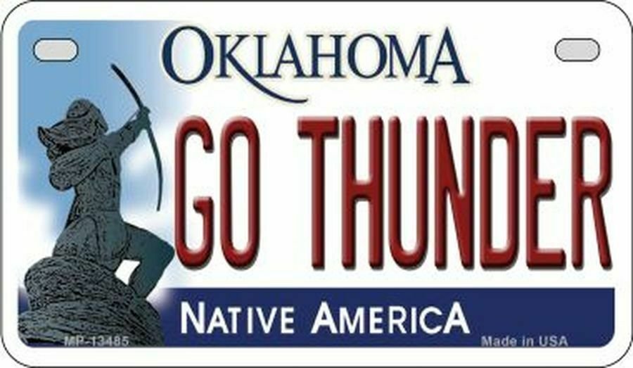 Go Thunder Oklahoma State Background Novelty Motorcycle Plate