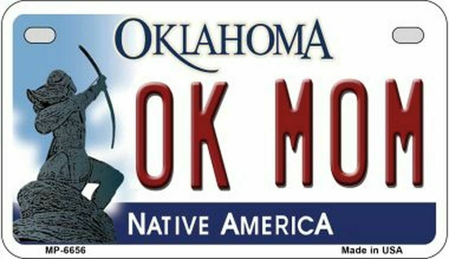 OK Mom Oklahoma State Background Novelty Motorcycle Plate