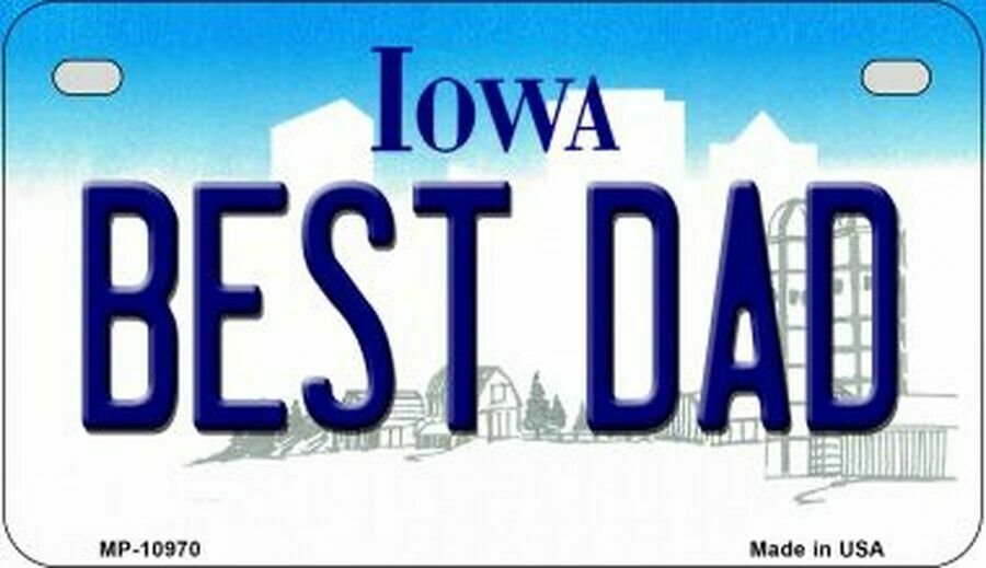 Bad Dad Iowa State Background Novelty Motorcycle Plate