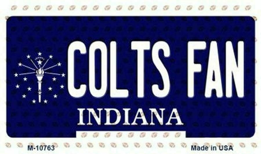 Colts Fan Indiana State Background Metal Magnet