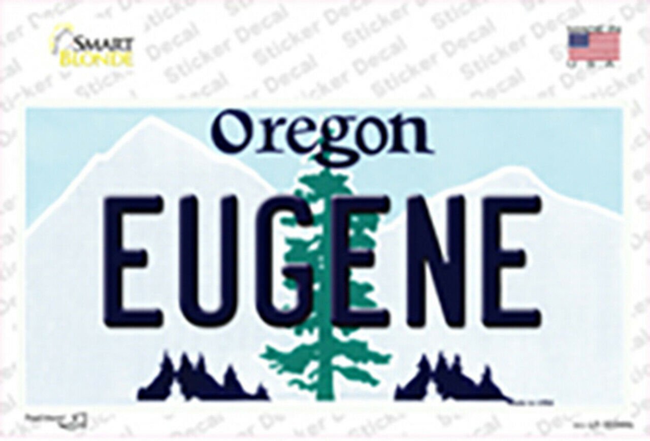 Eugene Oregon State Flag Background Sticker Decal