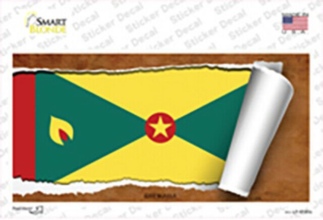 Grenada Flag Scroll Sticker Decal