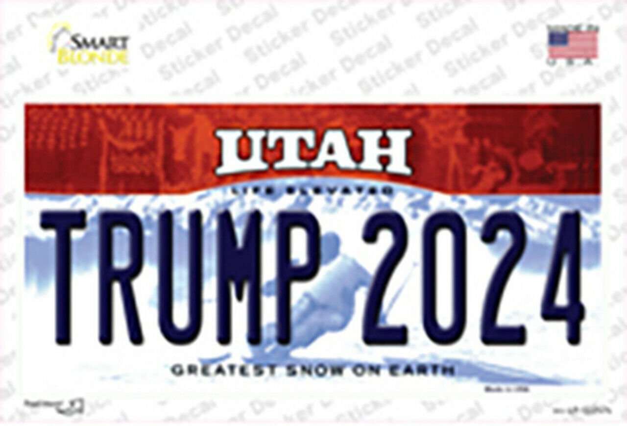 Trump 2024 Utah State Background Sticker Decal