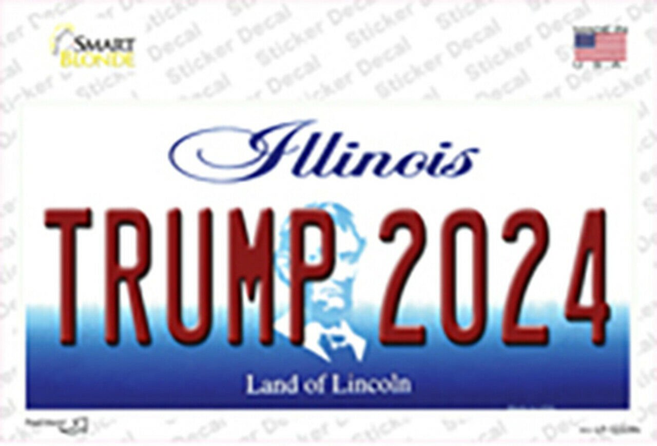 Trump 2024 Illinois State Background Sticker Decal