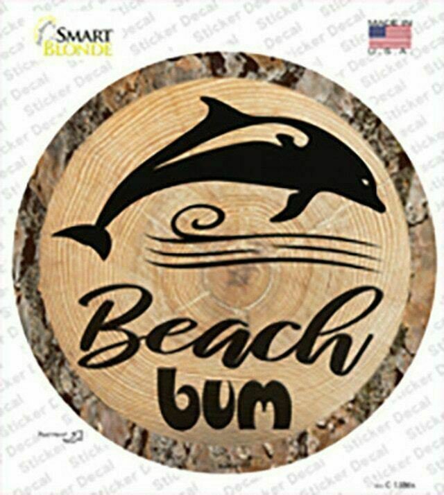 Beach Bum Circle Sticker Decal