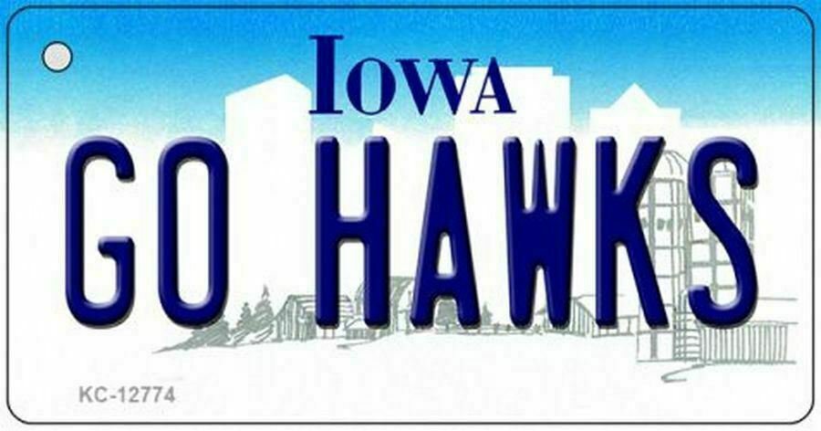 Go Hawks Iowa State Background Novelty Metal Key Chain