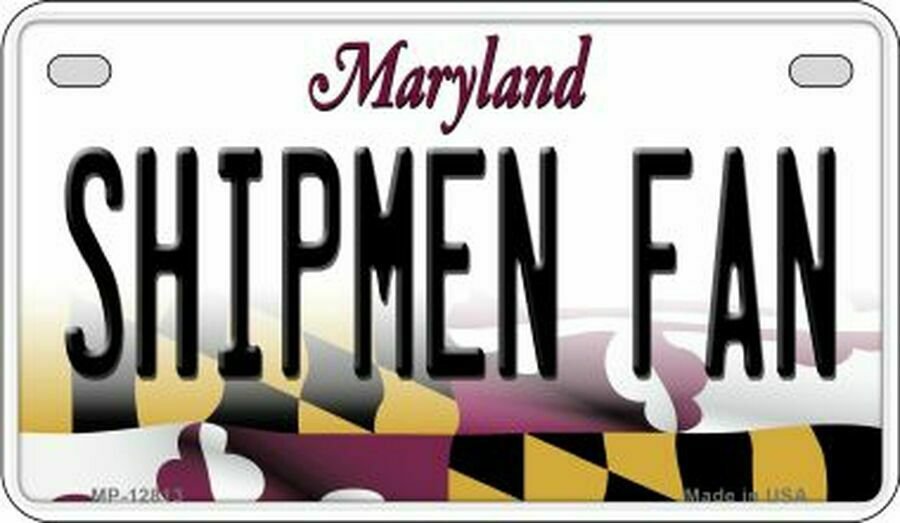Shipmen Fan Maryland State Background Novelty Motorcycle Plate