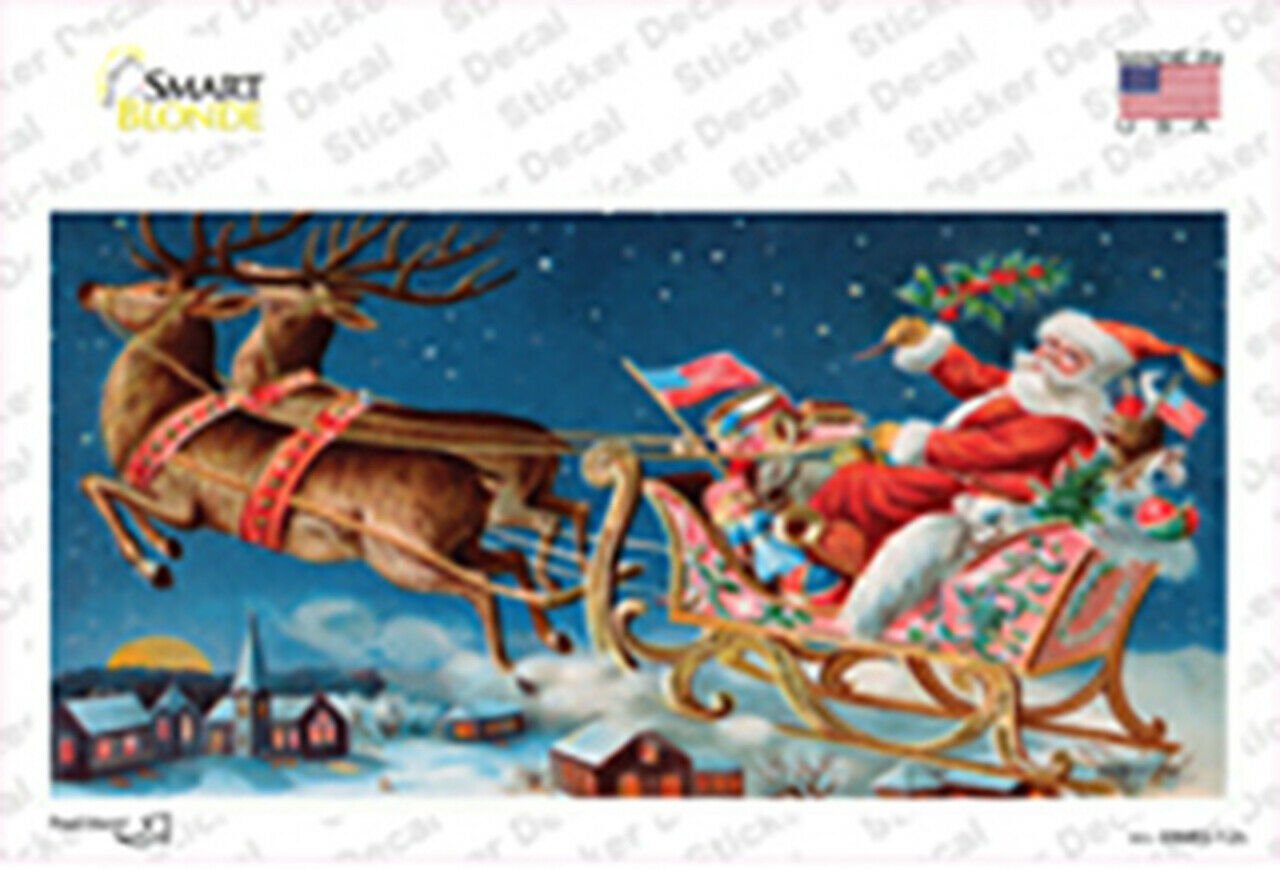 Santa Sleigh Sticker Decal