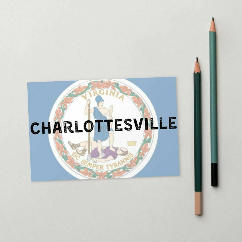 Charlottesville Virginia State Flag Background Standard Postcard
