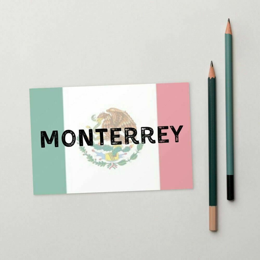 Monterrey Mexico Flag Background Standard Postcard