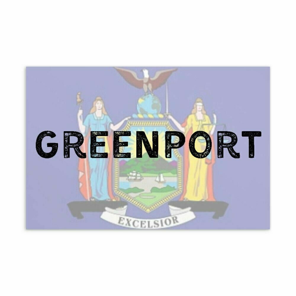 Greenport New York State Flag Background Standard Postcard